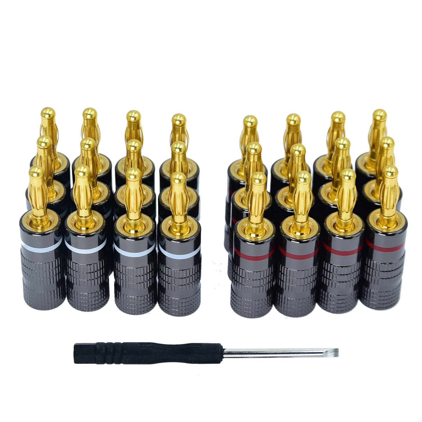 Amazon.com: 4mm Audio Plug Jack Banana Plugs for Speaker Wire 24K Gold ...