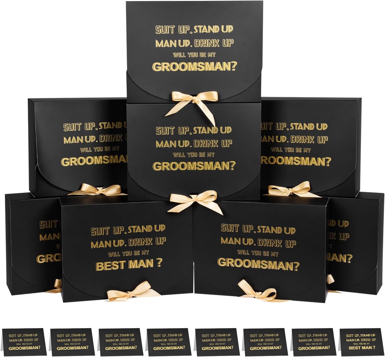 Amazon.com: WLUSEAXI 8Pack Groomsmen Proposal Box with Groomsmen Cards ...