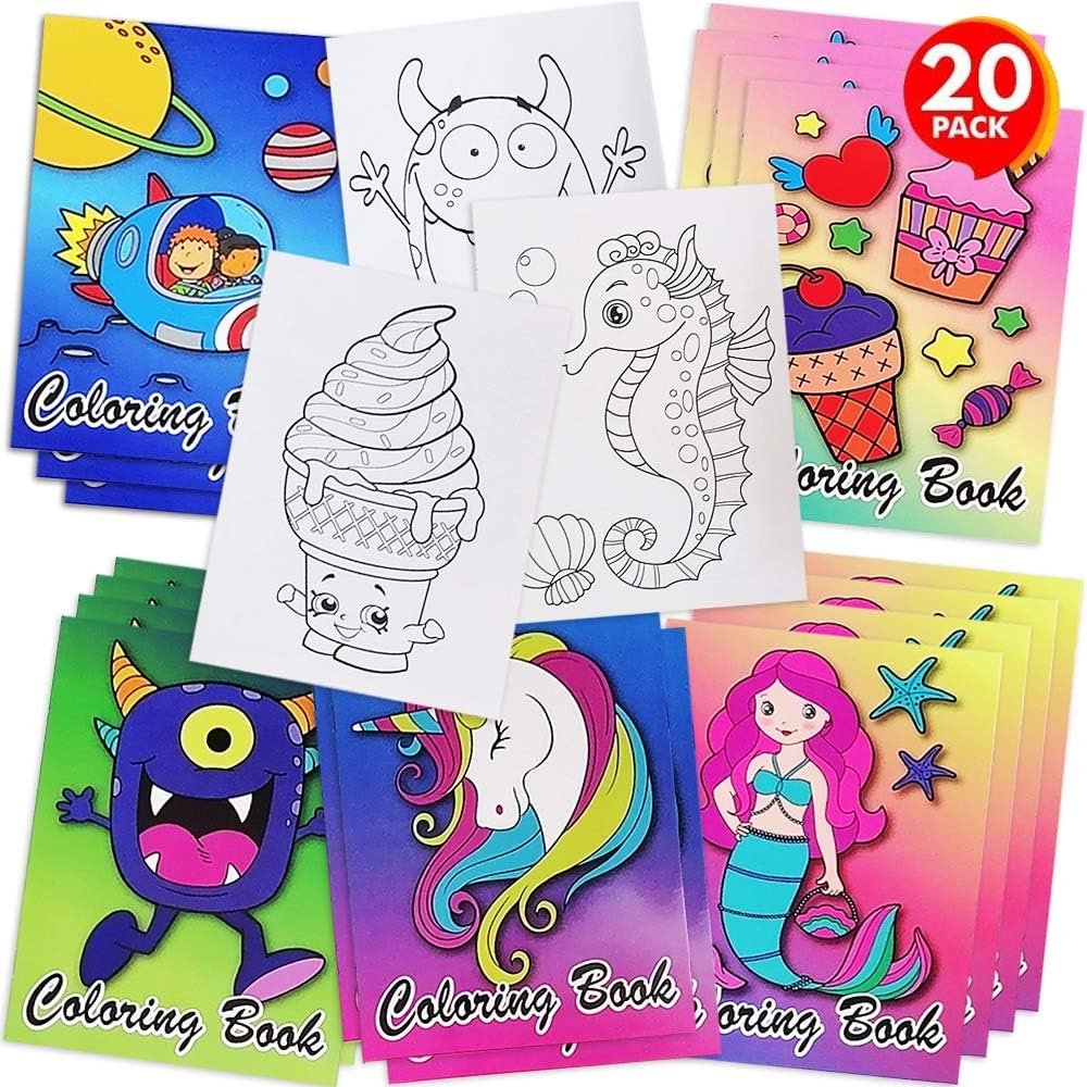 ArtCreativity Assorted Mini Coloring Books for Kids - Bulk Pack of 20 ...