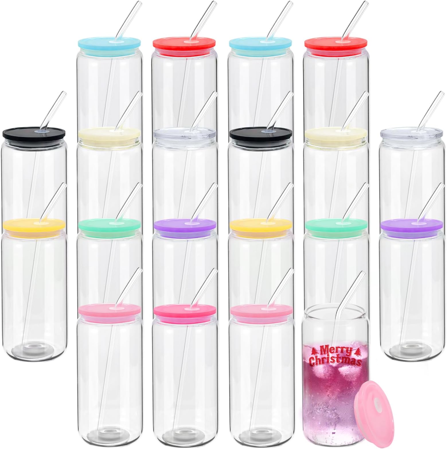 Amazon.com | YOUKE OLA 48 Pack Sublimation Beer Glass Cups Can shaped ...