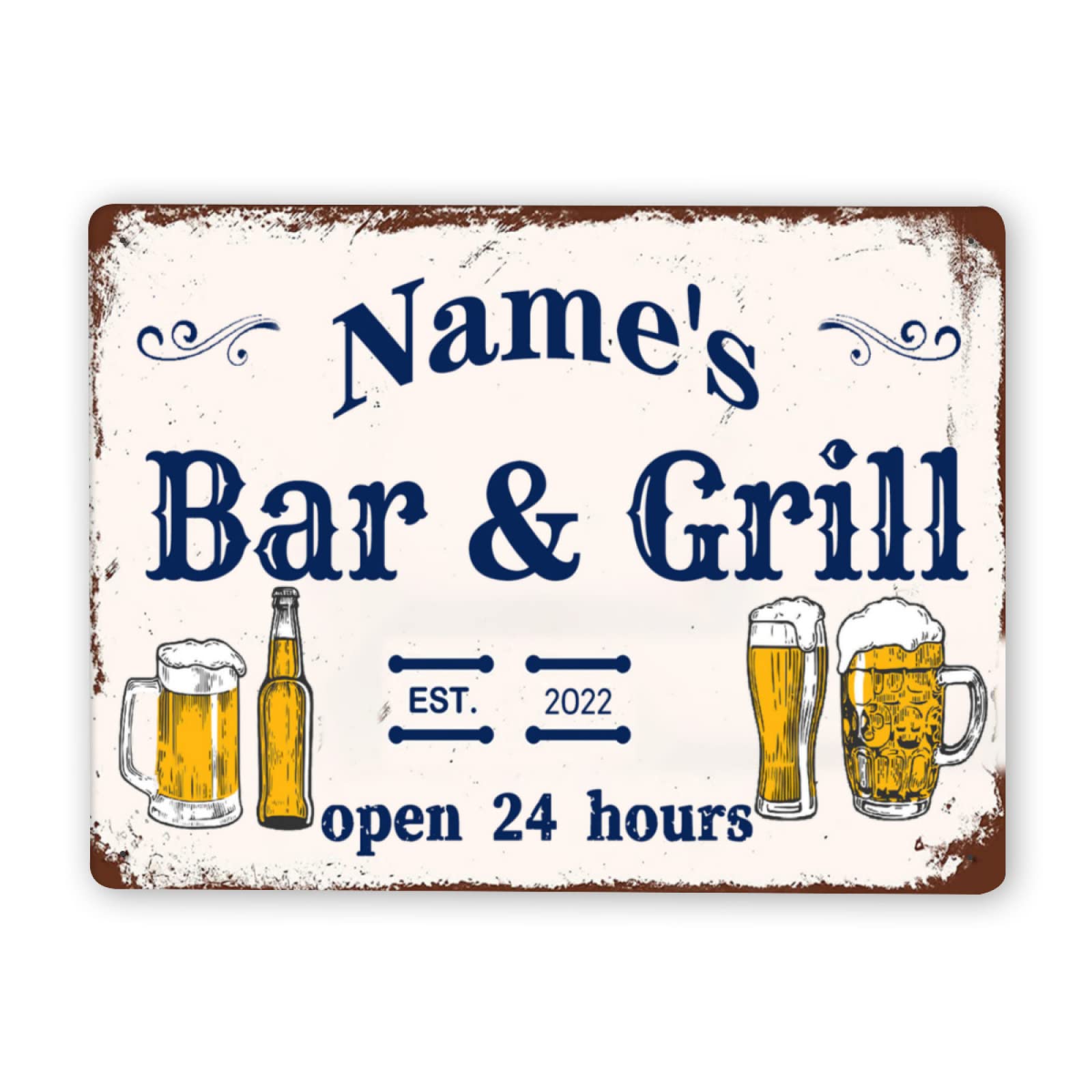 Amazon.com : Personalized Custom Welcome to Bar Accessories Bar Sign ...
