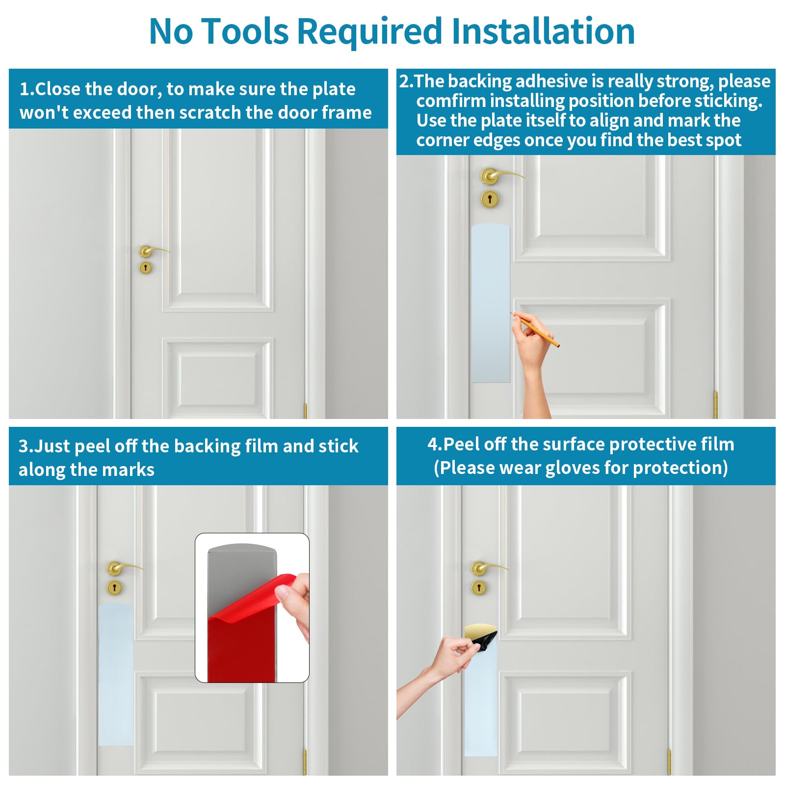 Snapklik.com : Sanbege 2 Pcs Door Scratch Protection Plate 4" X 16 ...