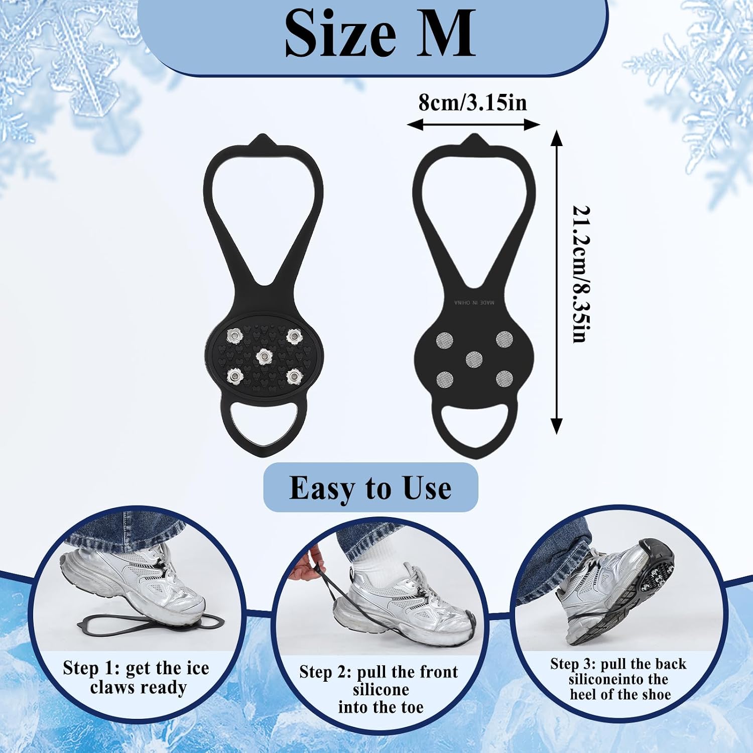 Universal Traction Cleats For Ice And Snow Universal Non-Slip Gripper ...