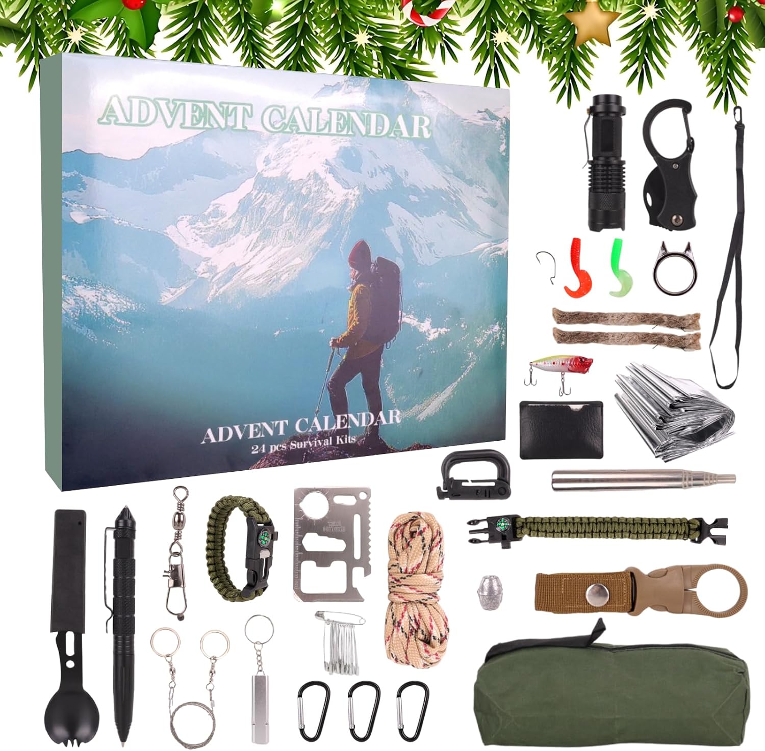 Advent Calendar 2025, 24-Day Outdoor Survival Tools Advent Christmas ...