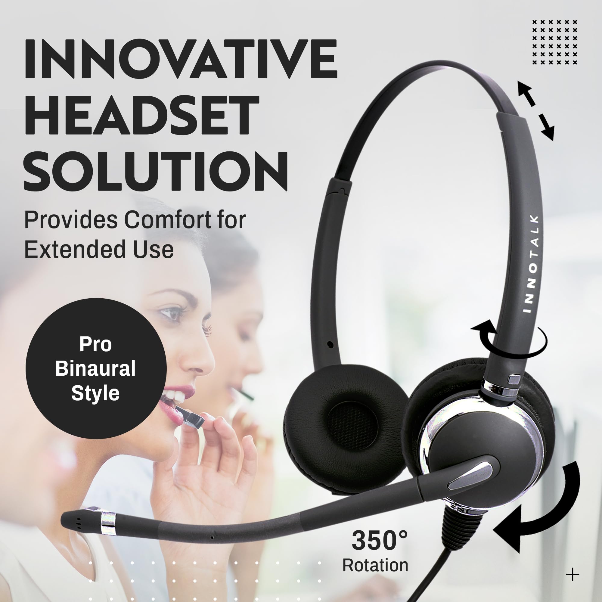 RJ9 Headset Dual Ear Call Center Headset For Avaya Phones - Noise ...
