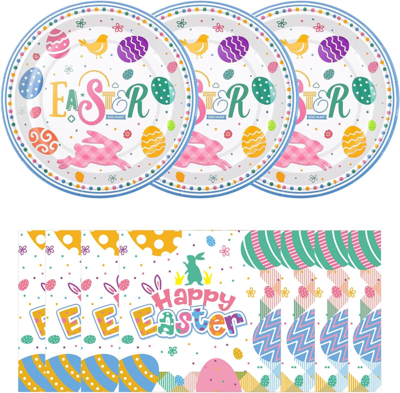 Amazon.com: KFJBPB 40 Pack Easter Disposable Plate Party Set, Easter ...