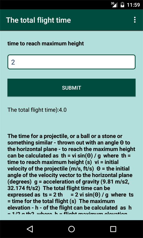The total flight time - App on Amazon Appstore
