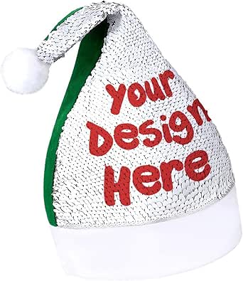 Amazon.com: URAN Custom Santa Hat Design Your Own, Customized Christmas ...