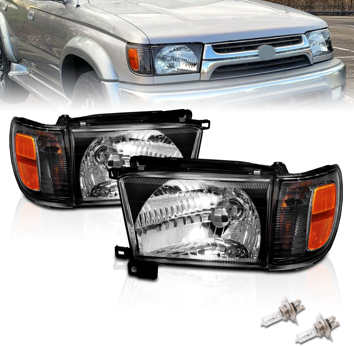 Amazon.com: AmeriLite Replacement Halogen Headlights With Corner Lamp ...