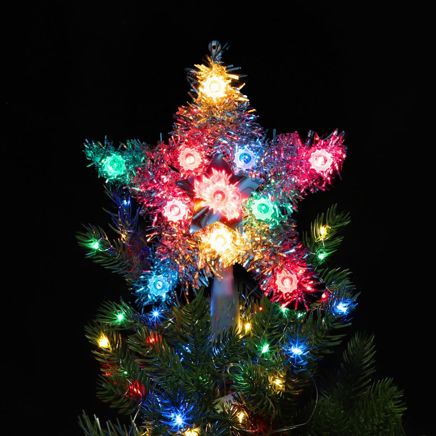 Amazon.com: LAMPHOME 9" 11LITE UL Star Tree TOP, Lighted Christmas Tree ...