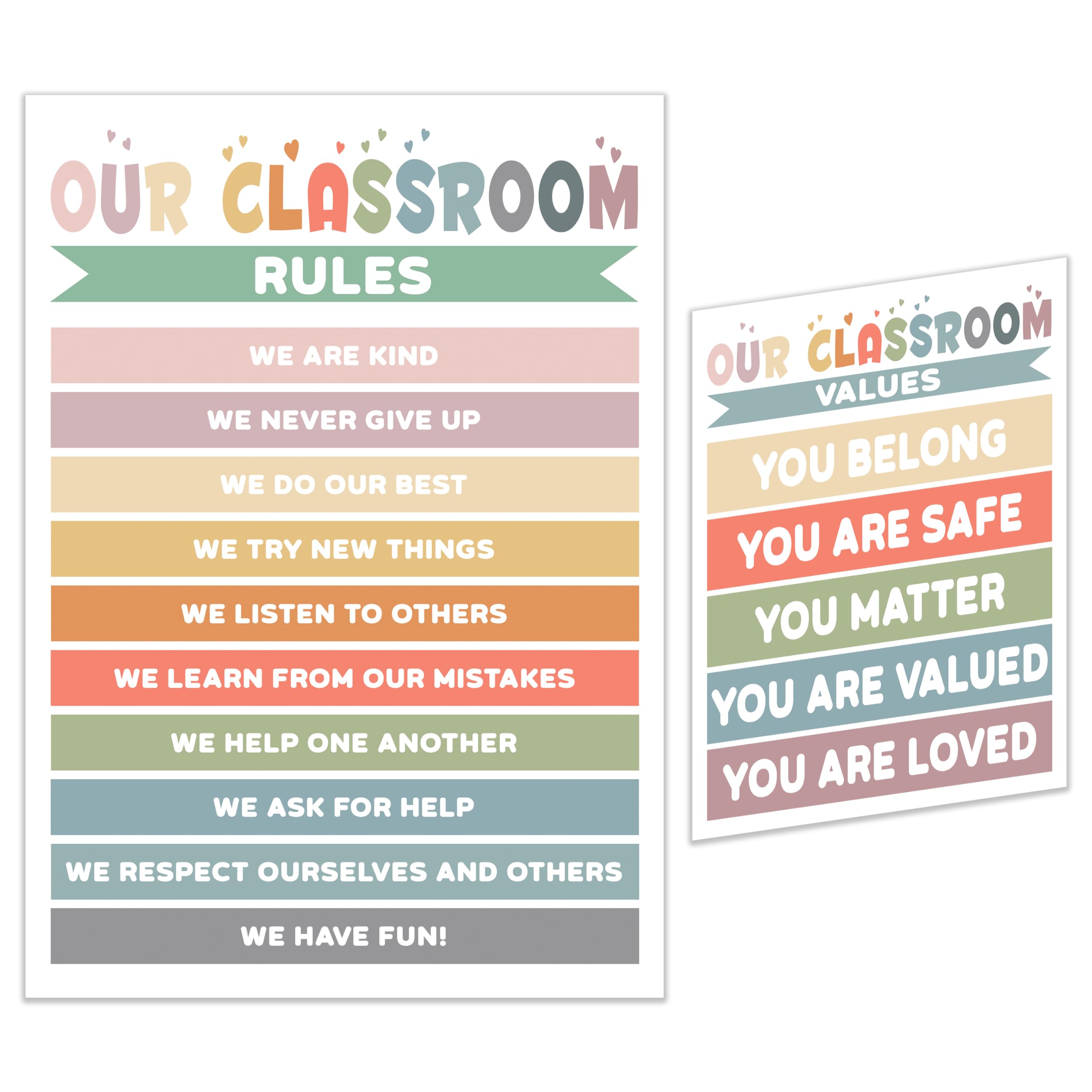 Buy Classroom Rules and Values s, 8" x 12" Motivational Classroom ...