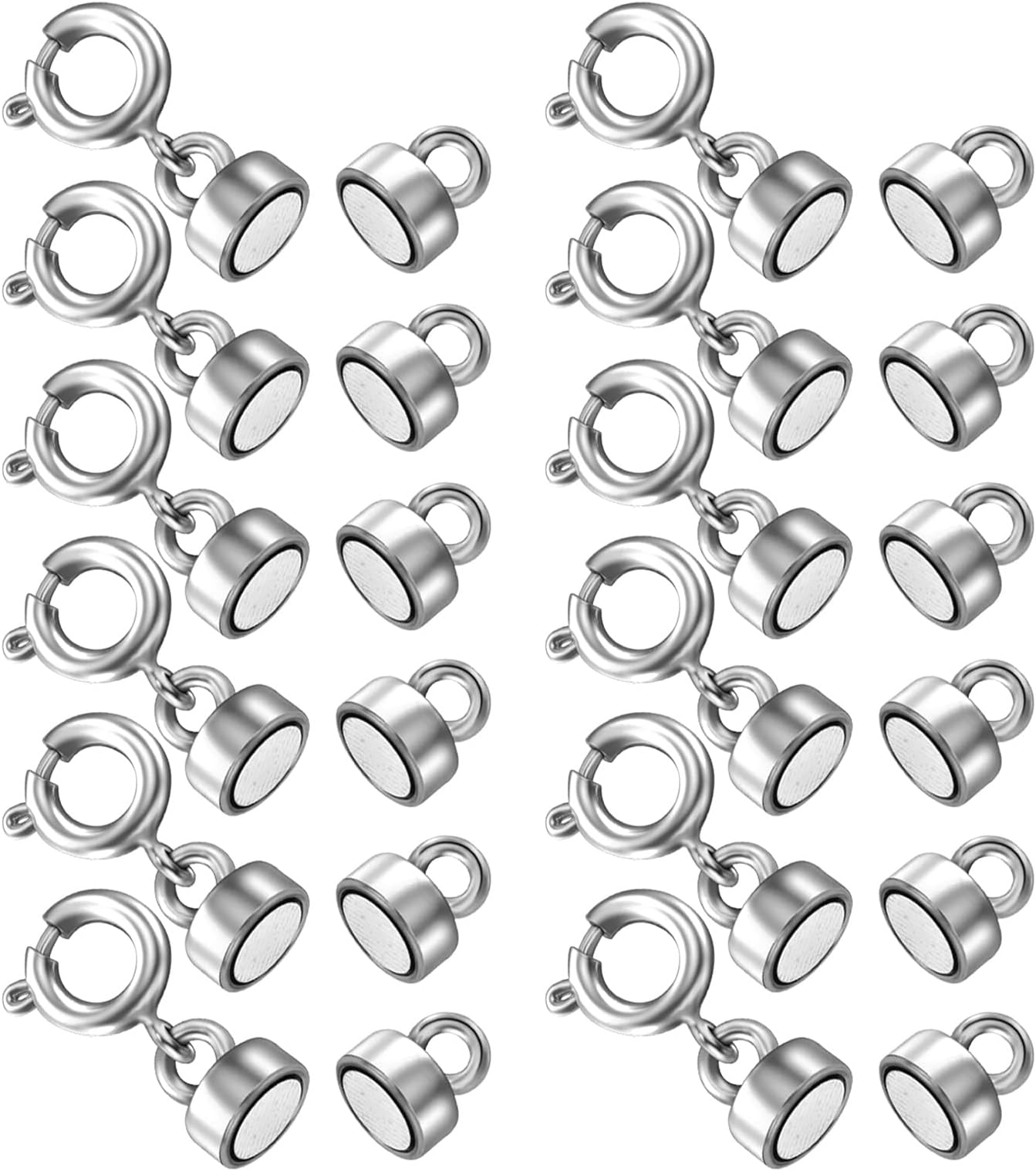 Amazon.com: 12 PCS Silver Magnetic Jewelry Locking Clasps Necklace ...