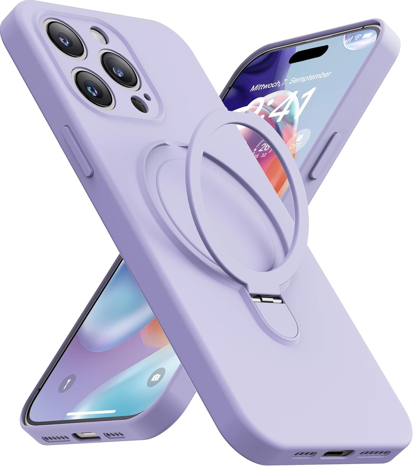 Amazon.com: Mephoro Magnetic Stand for iPhone 15 Pro, Liquid Silicone ...