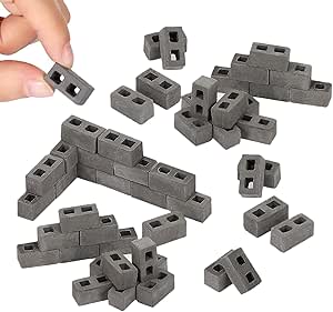 Amazon.com: KVSERT 60 Packs Cinder Blocks 1/12 Scale Mini Bricks ...