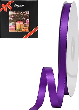 Amazon.com: LIUYAXI Purple Double Faced Satin Ribbon, 3/8" X Continuous ...