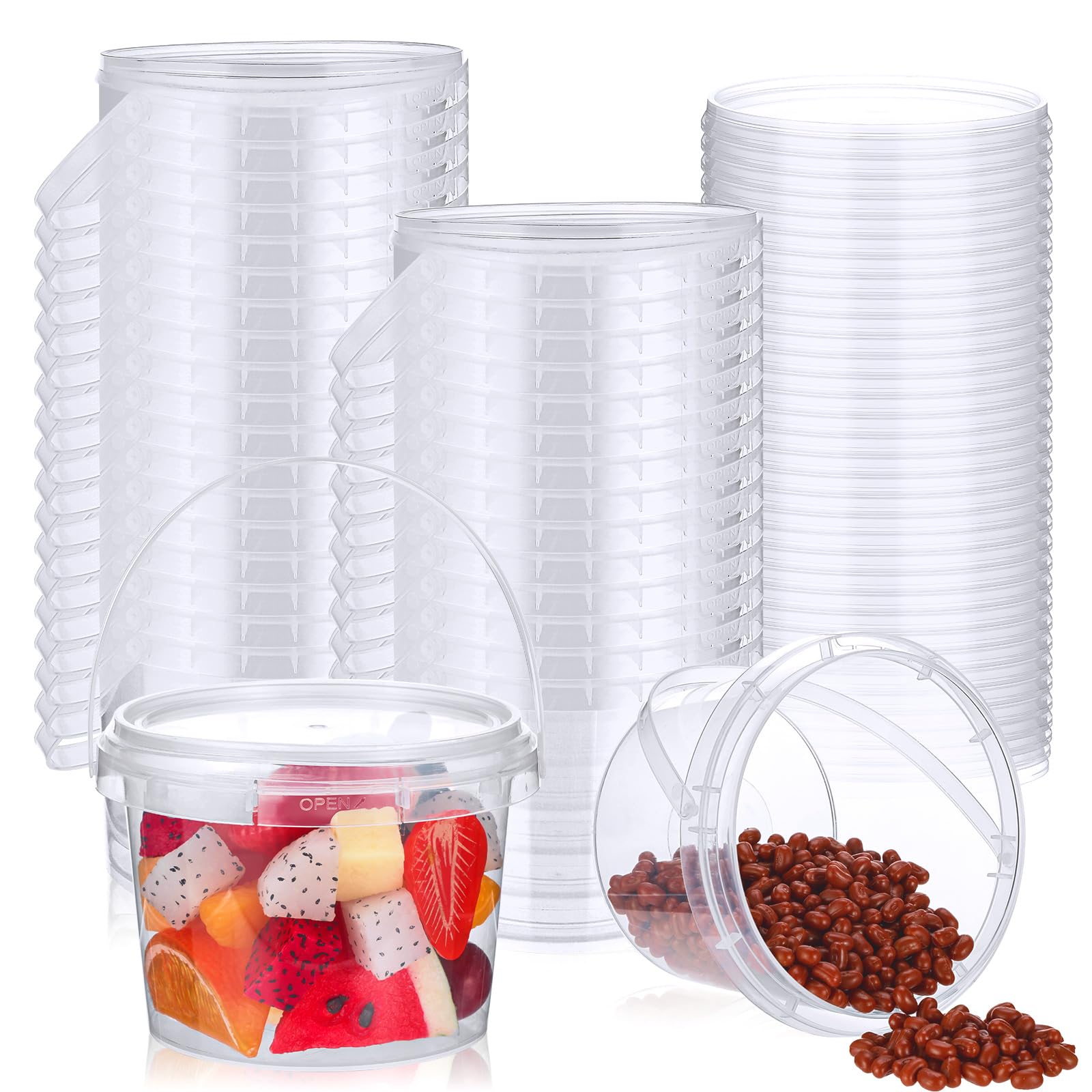 Snapklik.com : Mifoci 50 Pcs Food Clear Bucket Plastic Gallon Bucket ...
