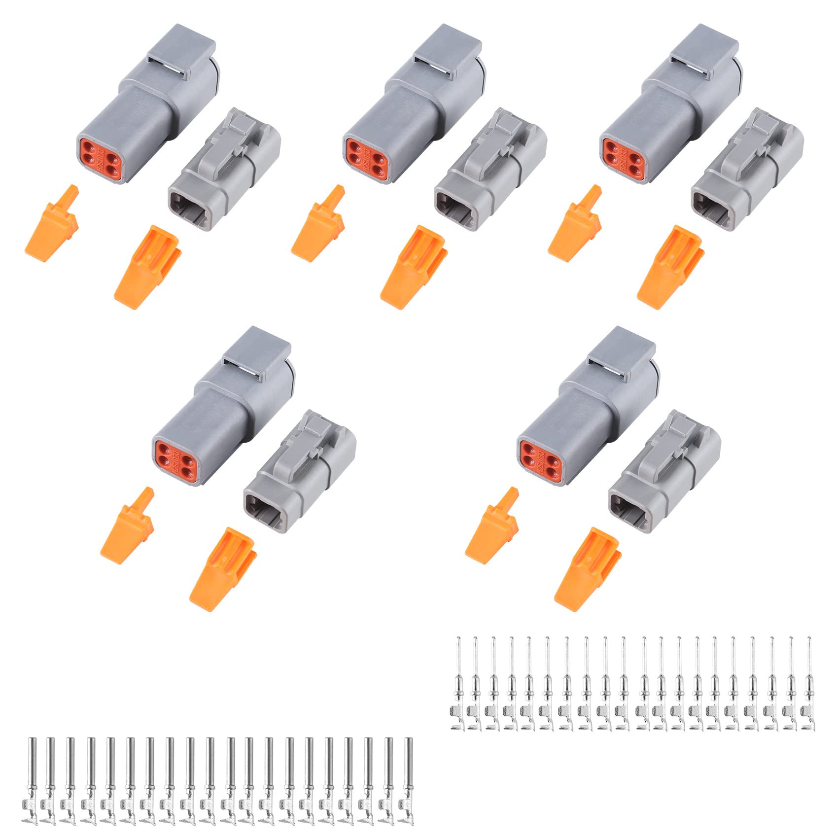 Snapklik.com : MUYI DTM Connector Kit, 5 Sets 4 Pin IP67 Waterproof ...