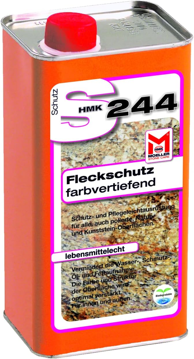 Moeller Stone Care - HMK S244 Fleckschutz - farbvertiefend - 1 Liter - Gebrauchsfertige ...