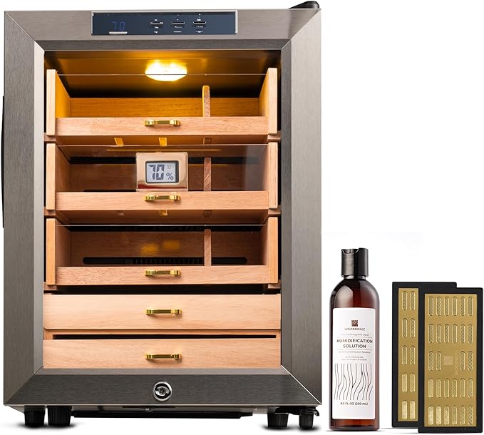 Amazon.com: Woodronic Electric Cigar Humidor for 250 Cigars, 33L Cigar ...