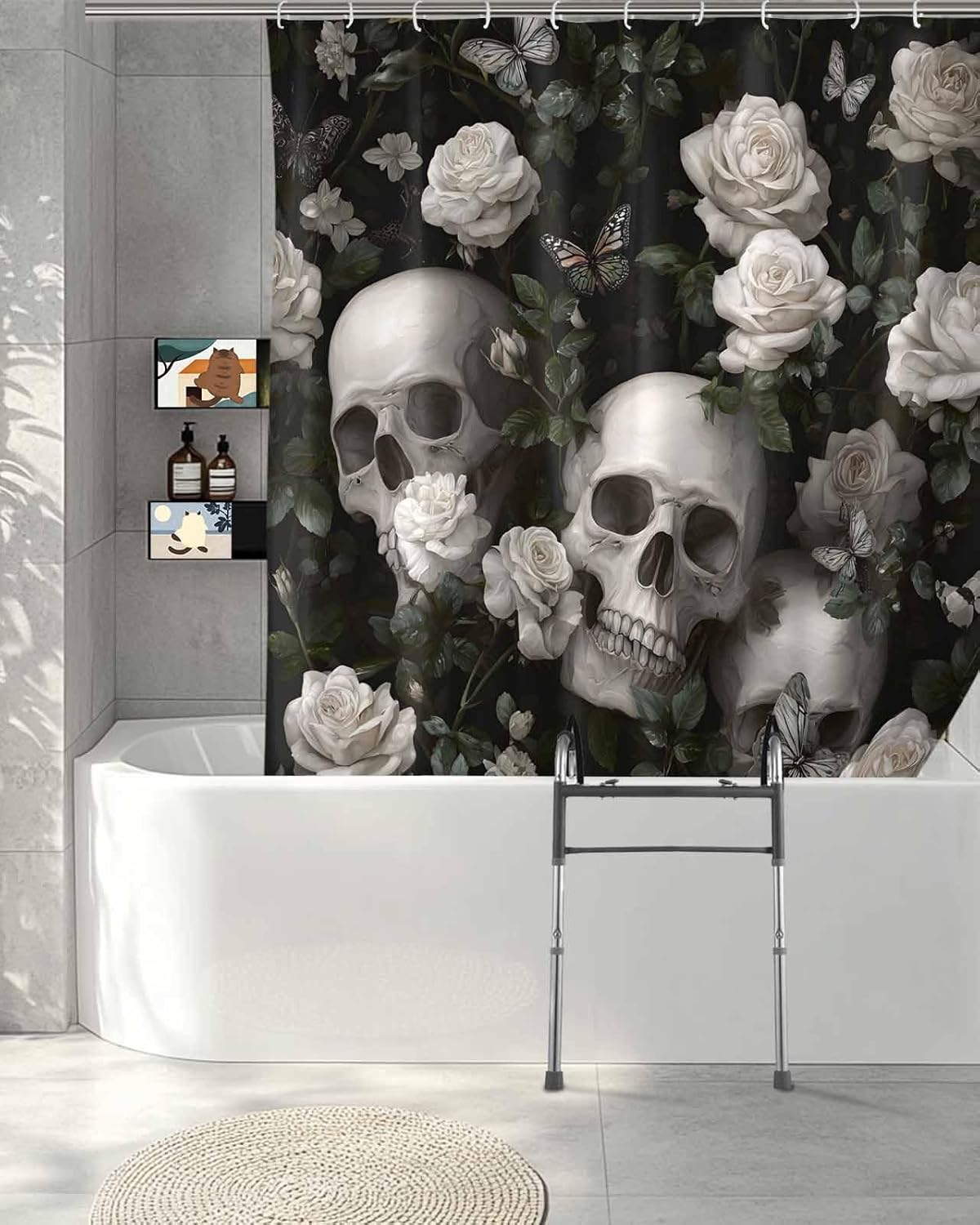 Amazon.com: Split Shower Curtains for Bath Sliding Transfer Bench ...