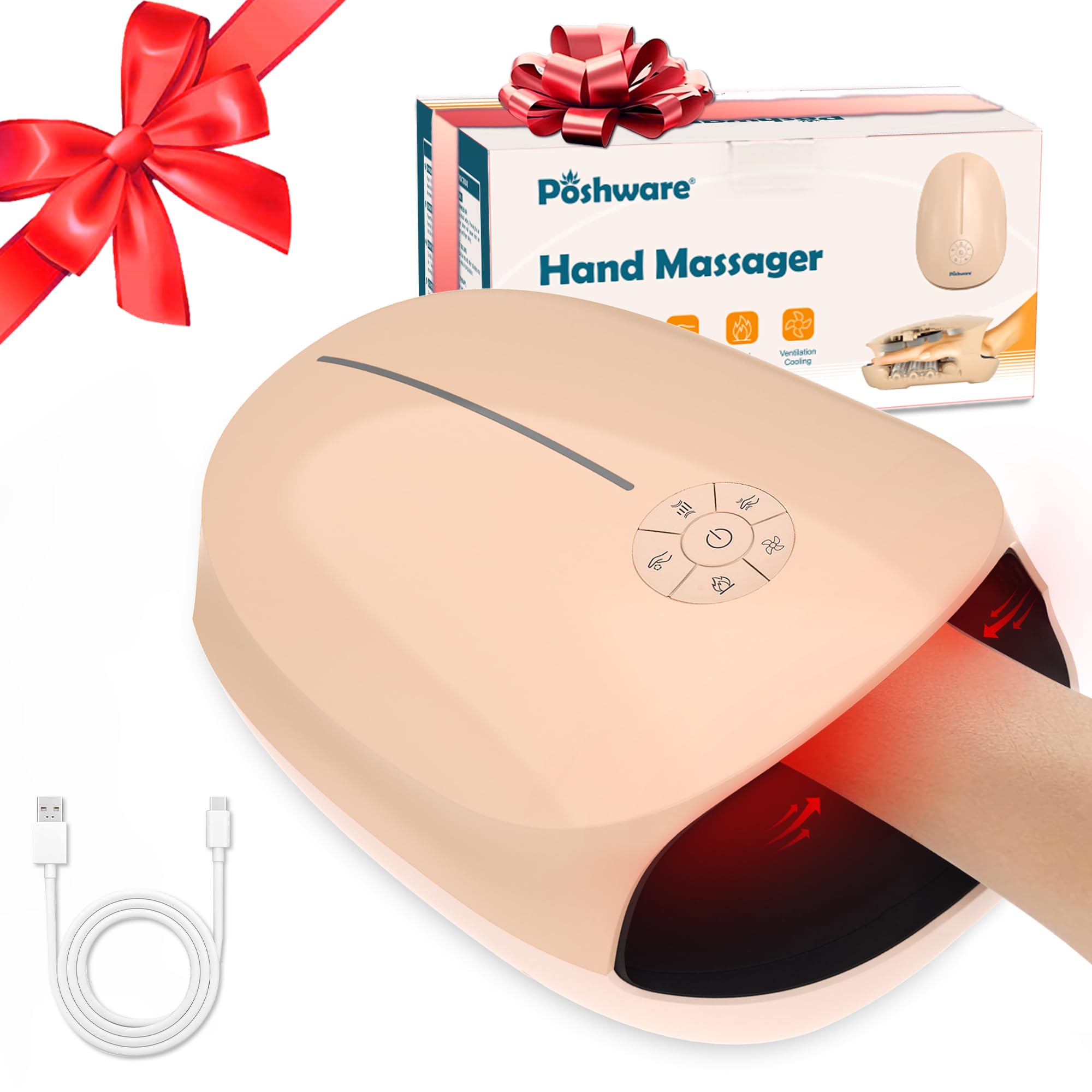Amazon.com: POSHware Hand Massager with Heat and Compression | 3 Levels ...