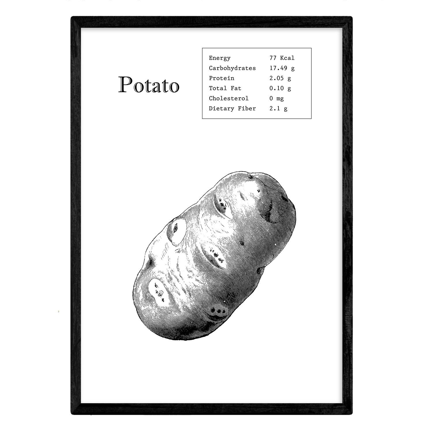 Nacnic Potato Poster Sheets of fruits and vegetables in English. A4 ...