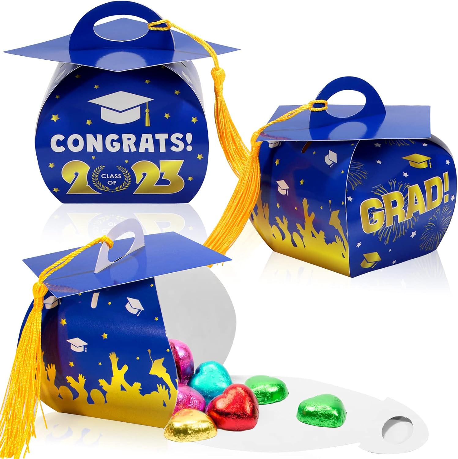 Amazon.com: RANCOVY 30pcs Graduation Cap Candy Box Graduation Party ...