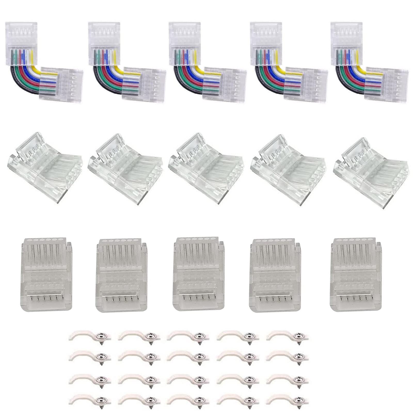 Buy ENQIMAOYI 6pin LED Light Strip Connectors Kit Includes 5X LED Strip ...