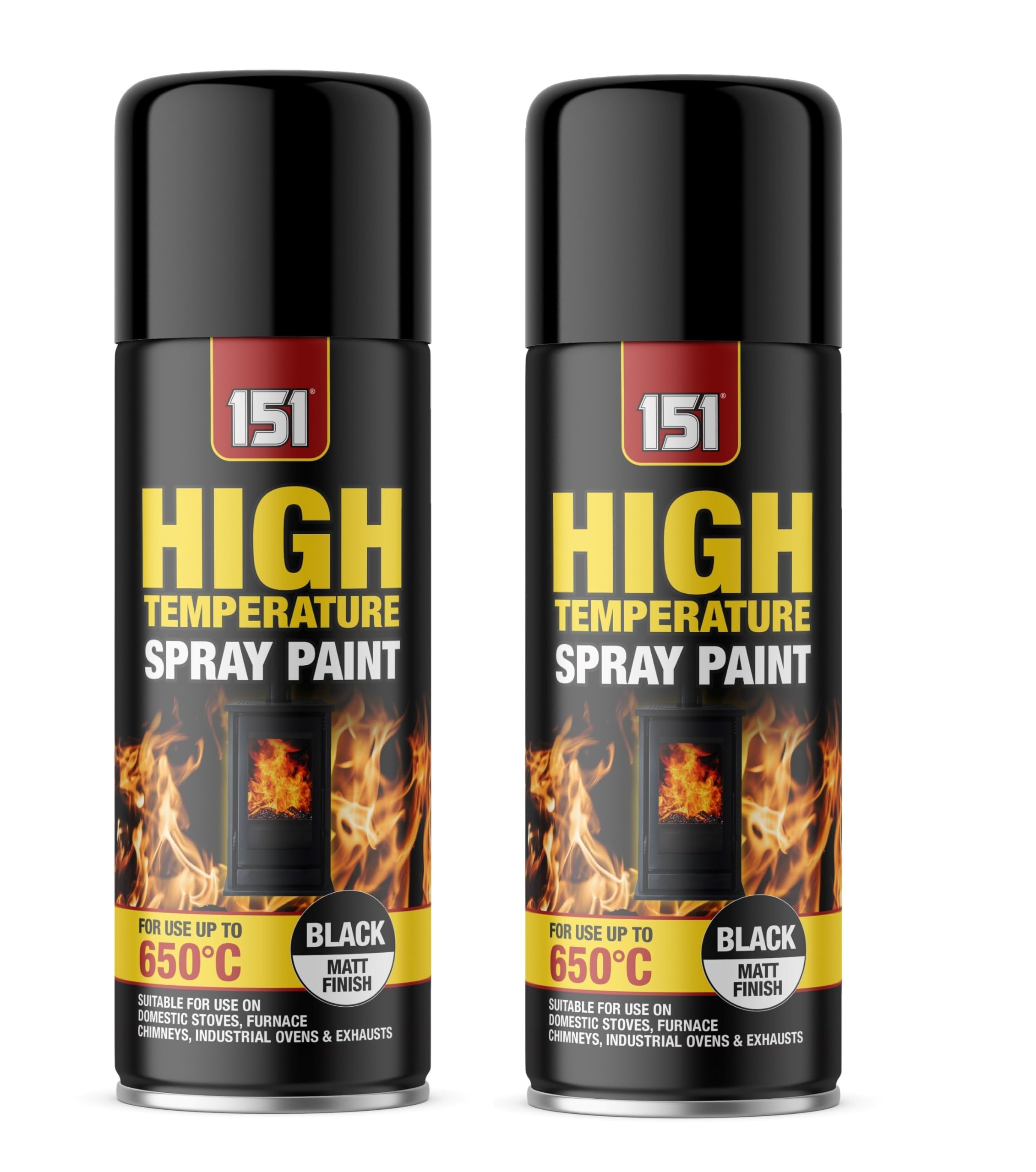 SuperGift.com 400ml High Temperature Spray Paint, Matt Black Finish ...