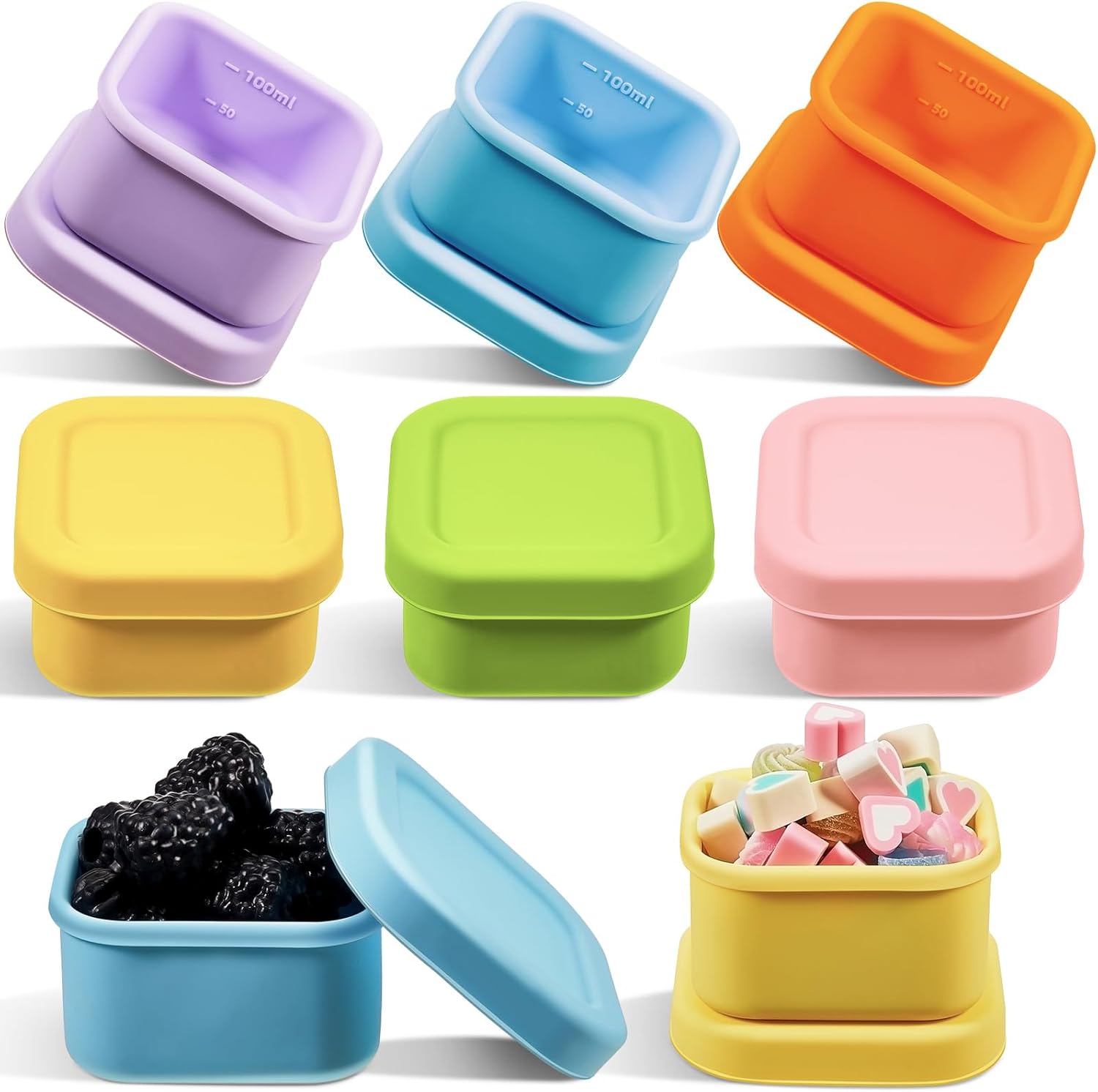 Amazon.com: Maxcheck 12 Pcs Silicone Storage Containers 3.5 oz Silicone ...