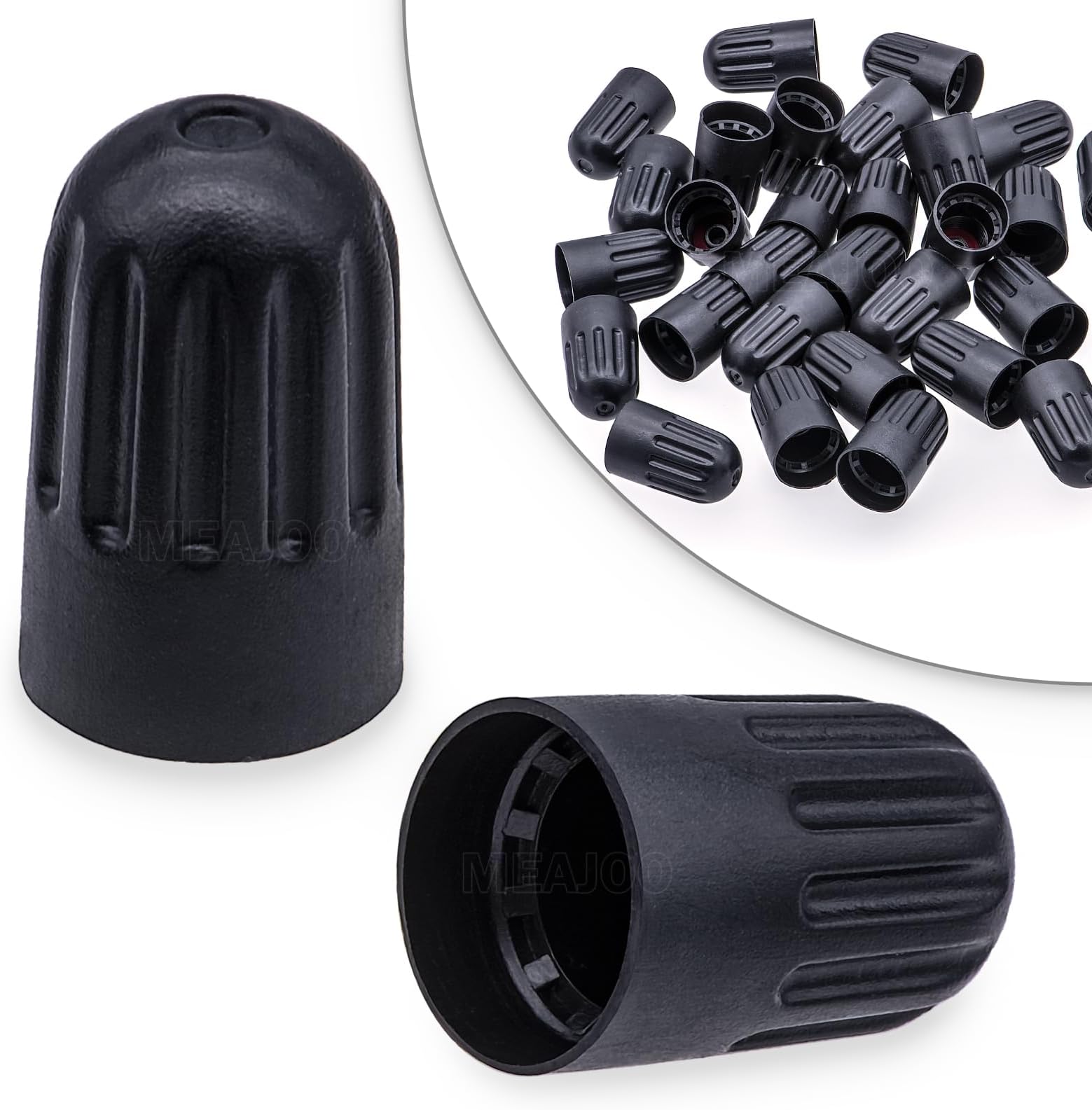 Amazon.com: MOTOALL 10Pcs Plastic Black Tire Wheel Valve Stem Valve ...