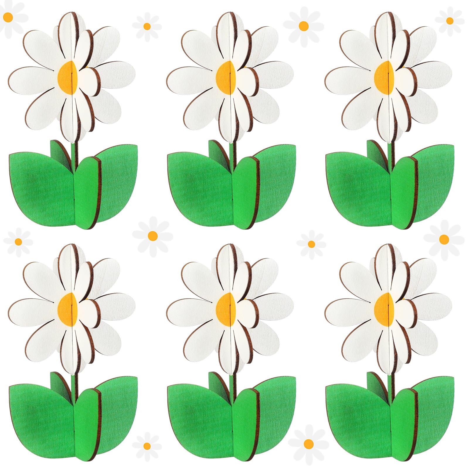Amazon.com: Soaoo 12 Pcs Summer Daisy Wooden Table Signs Daisy Flower ...