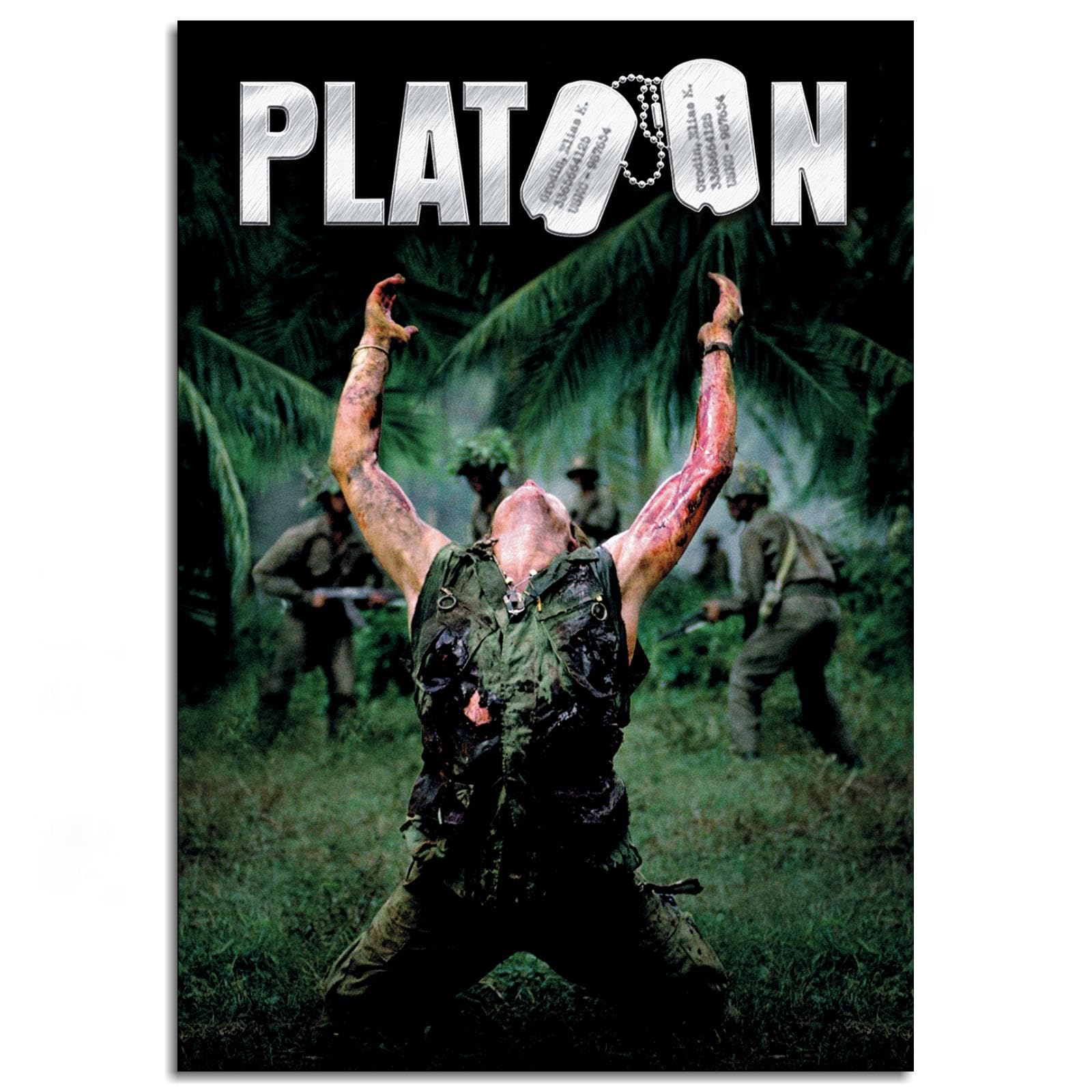 Amazon.com: Platoon Movie Poster Poster Action Movies Canvas Prints War ...