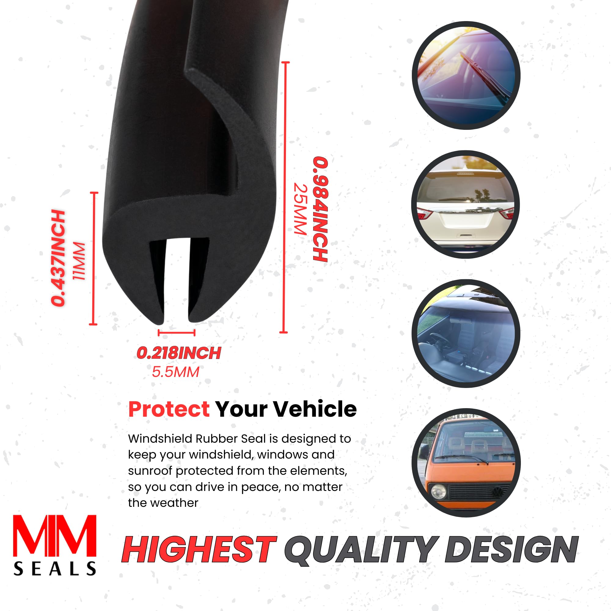 Snapklik.com : Windshield Rubber Seal Universal For Windscreen And Rear ...