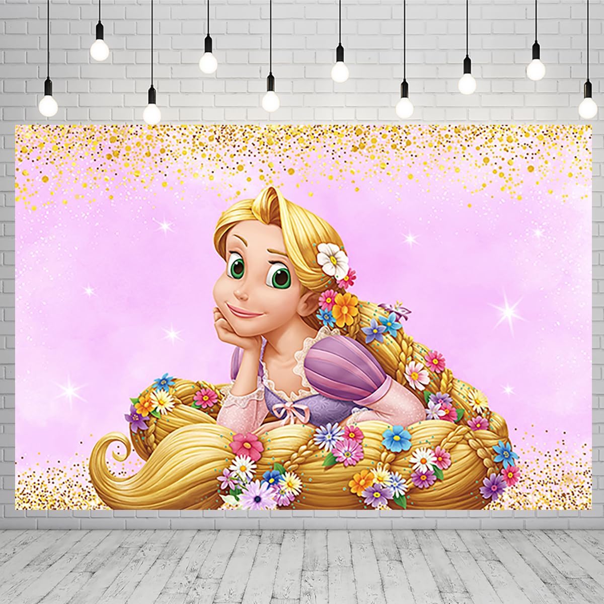 Amazon.com : Princess Rapunzel Backdrop for Birthday Party Supplies ...