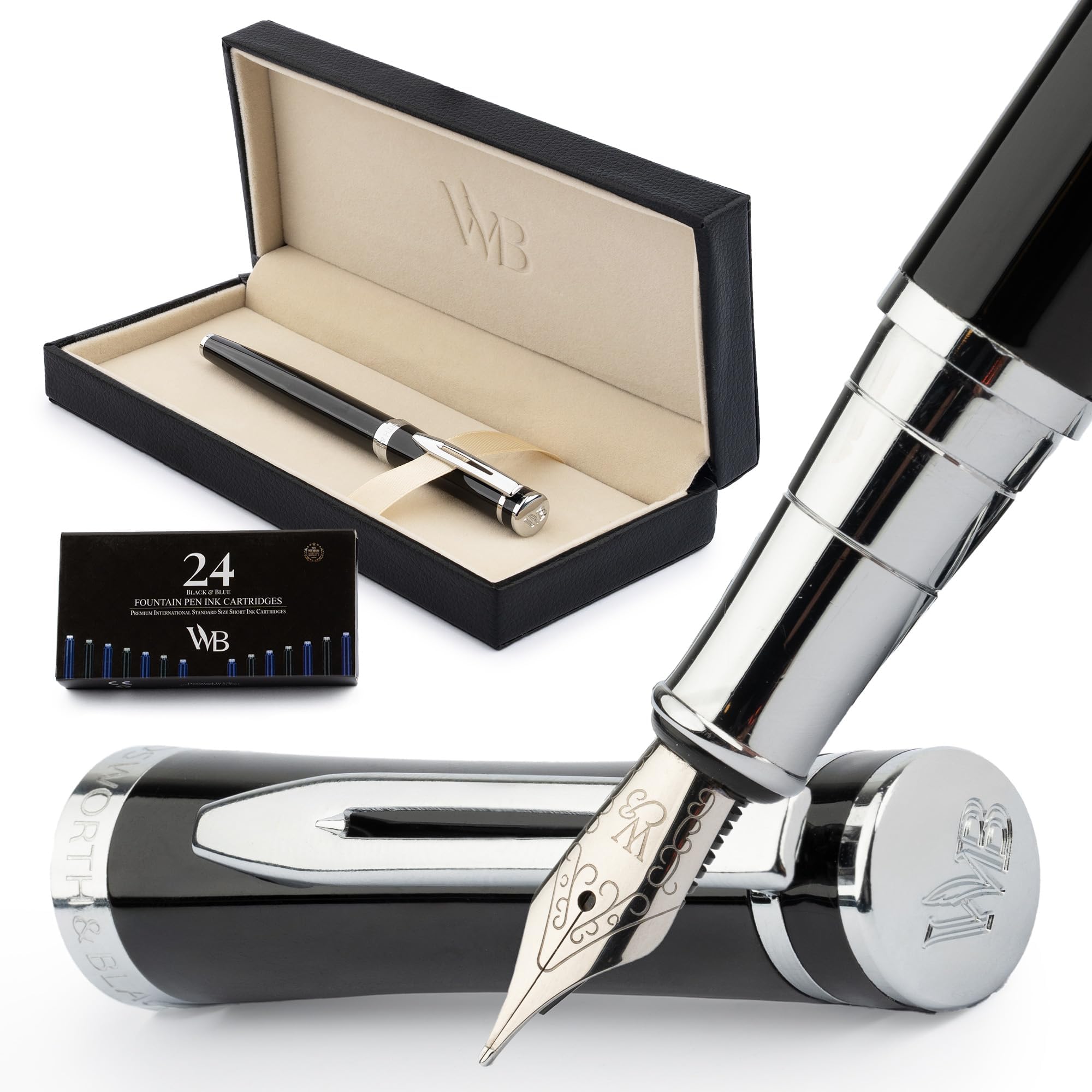 bssmmai Contrast Colour Fountain Pen Set - Medium Nib, Fancy Fountain ...