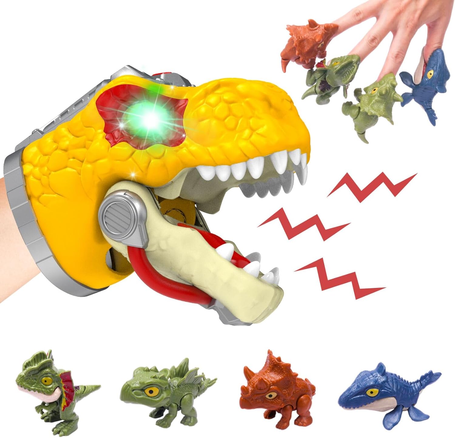 Amazon.com: COSOOS T-Rex Dinosaur Hand Puppet with Realistic Roar Sound ...