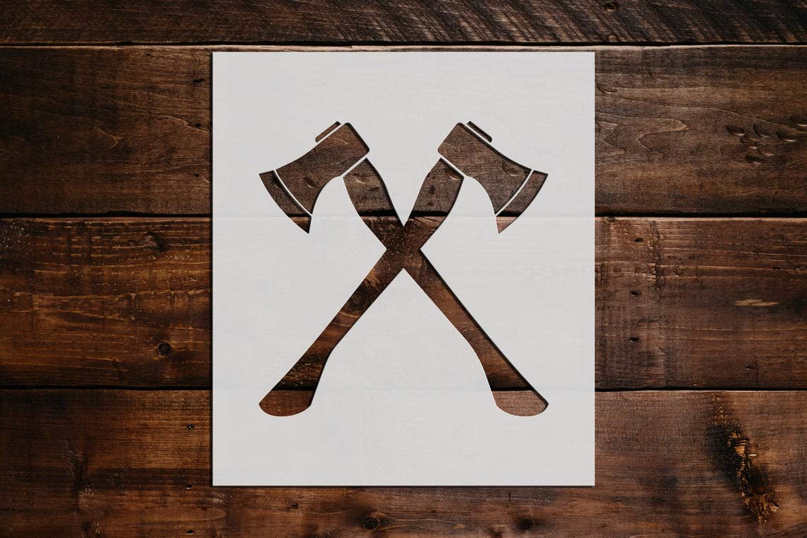 Amazon.com : Axes Stencil DIY Reusable Craft and Painting Wall Stencils ...
