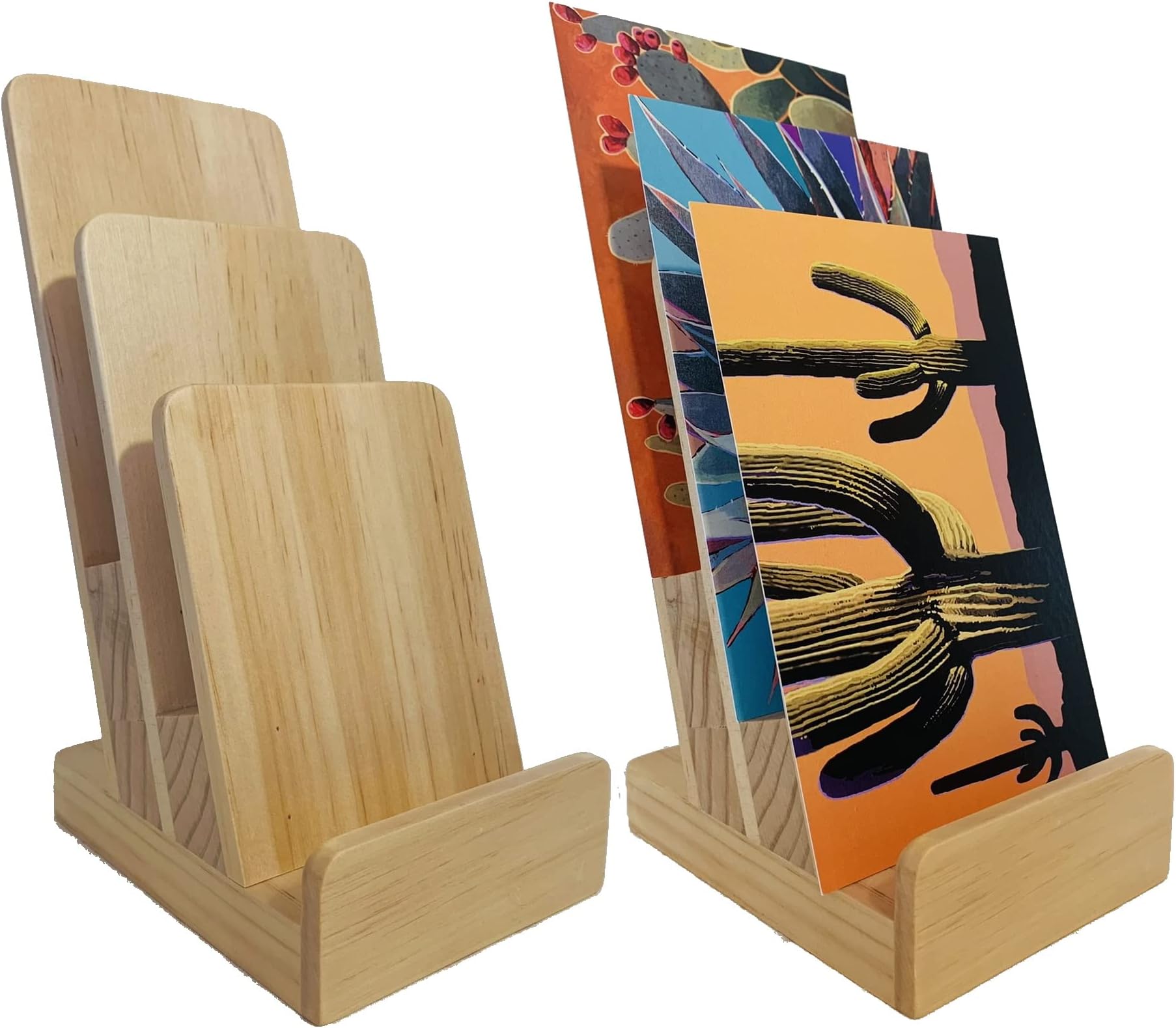 Amazon.com: DLUGOPIS 4 Tier Wood Brochure Holder 8.5 x 11Magazine ...