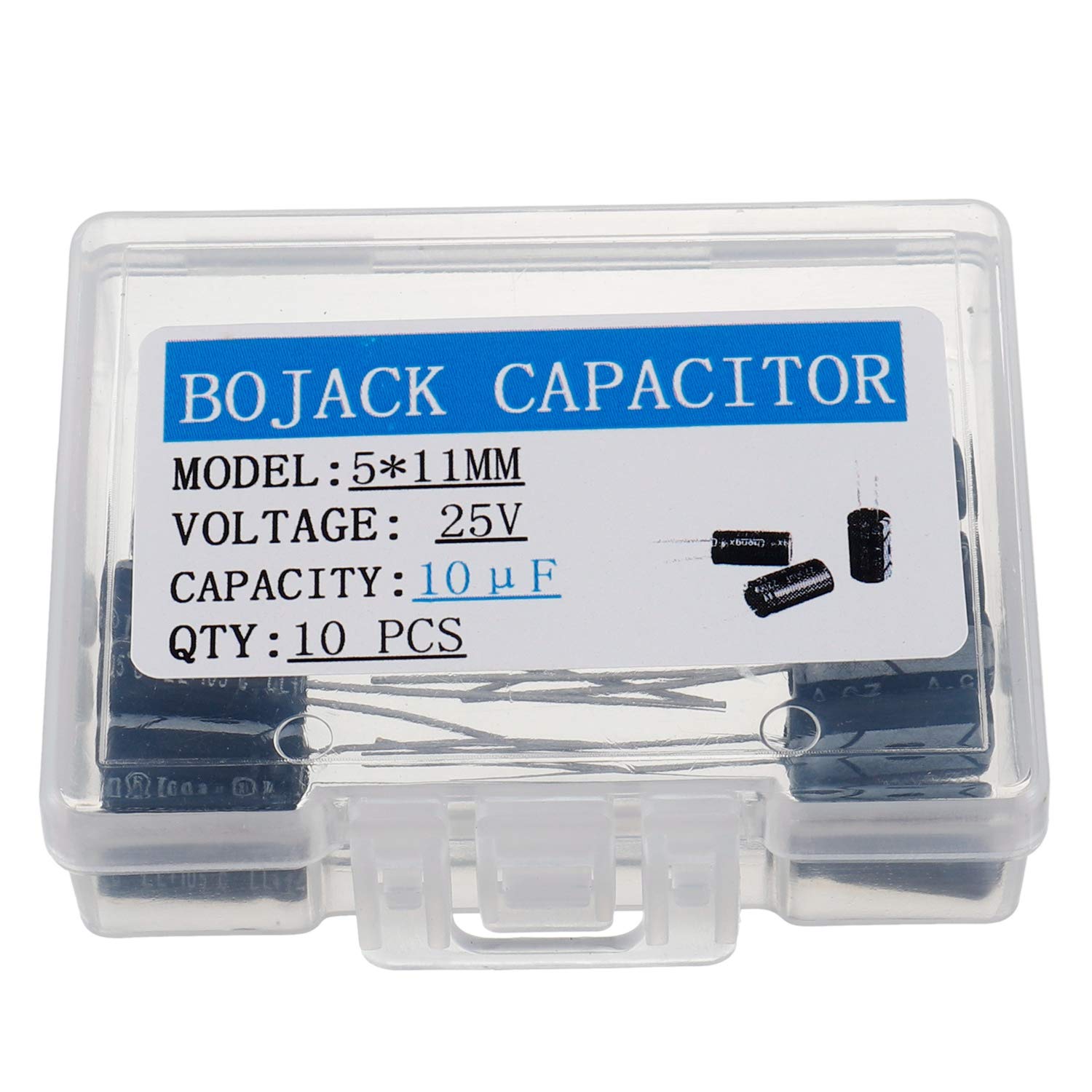 Snapklik.com : BOJACK 5X11mm 10uF 25V 10MFD 25Voltage 20% Aluminum ...