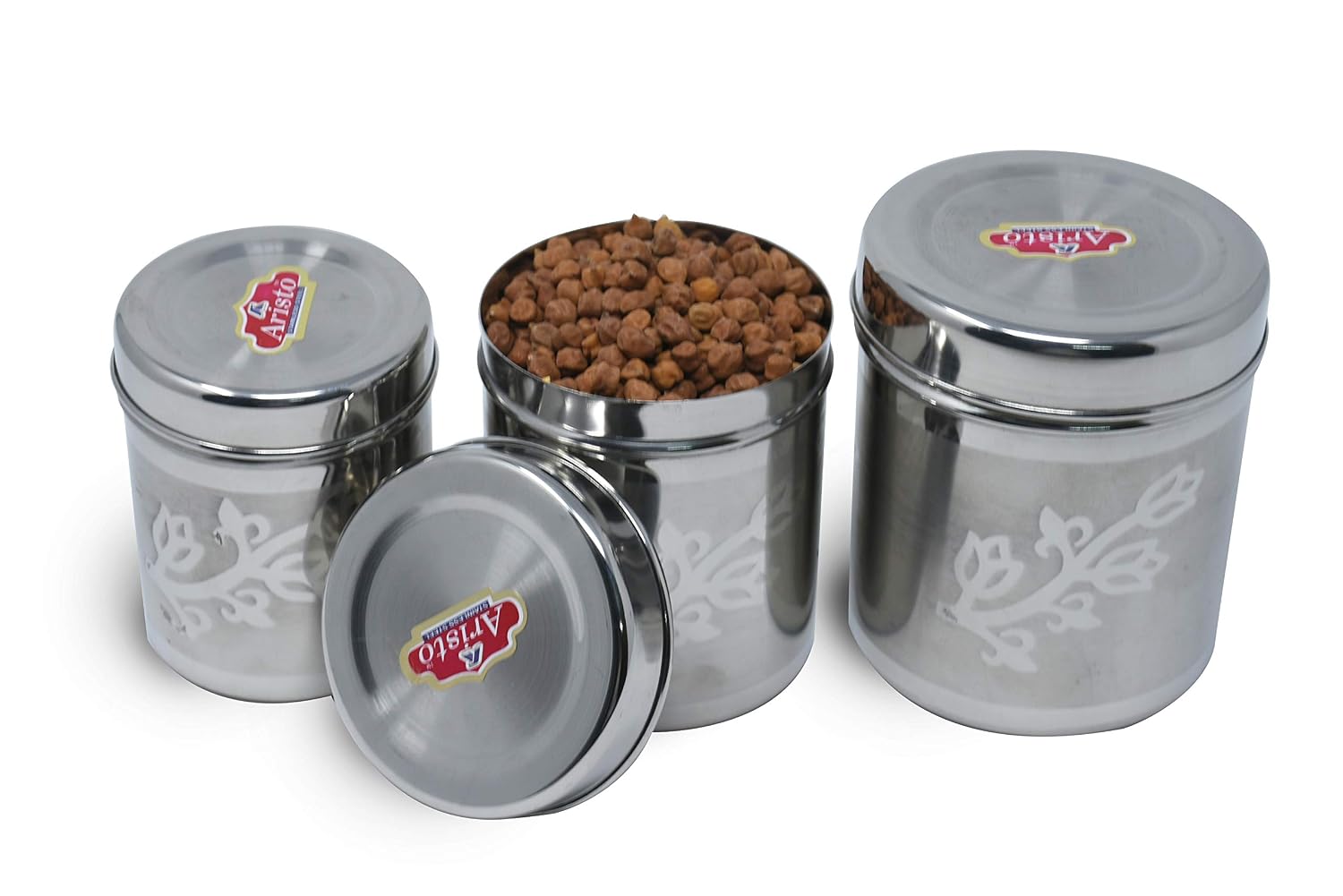 Buy ARISTO Stainless Steel Container - 300 ml, 500 ml, 650 ml, 3 Pieces ...