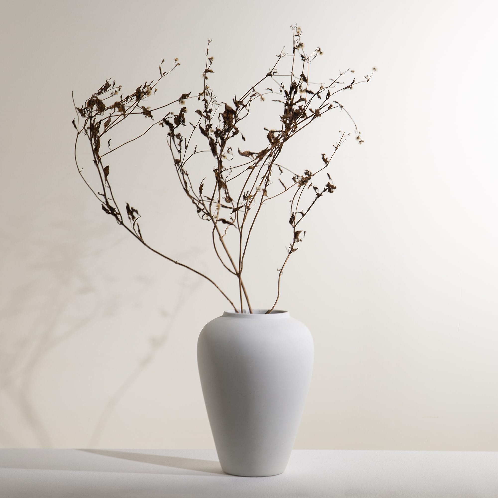 MORSHA - Jarrón de Cerámica Blanco para Decoración del Hogar, Florero ...