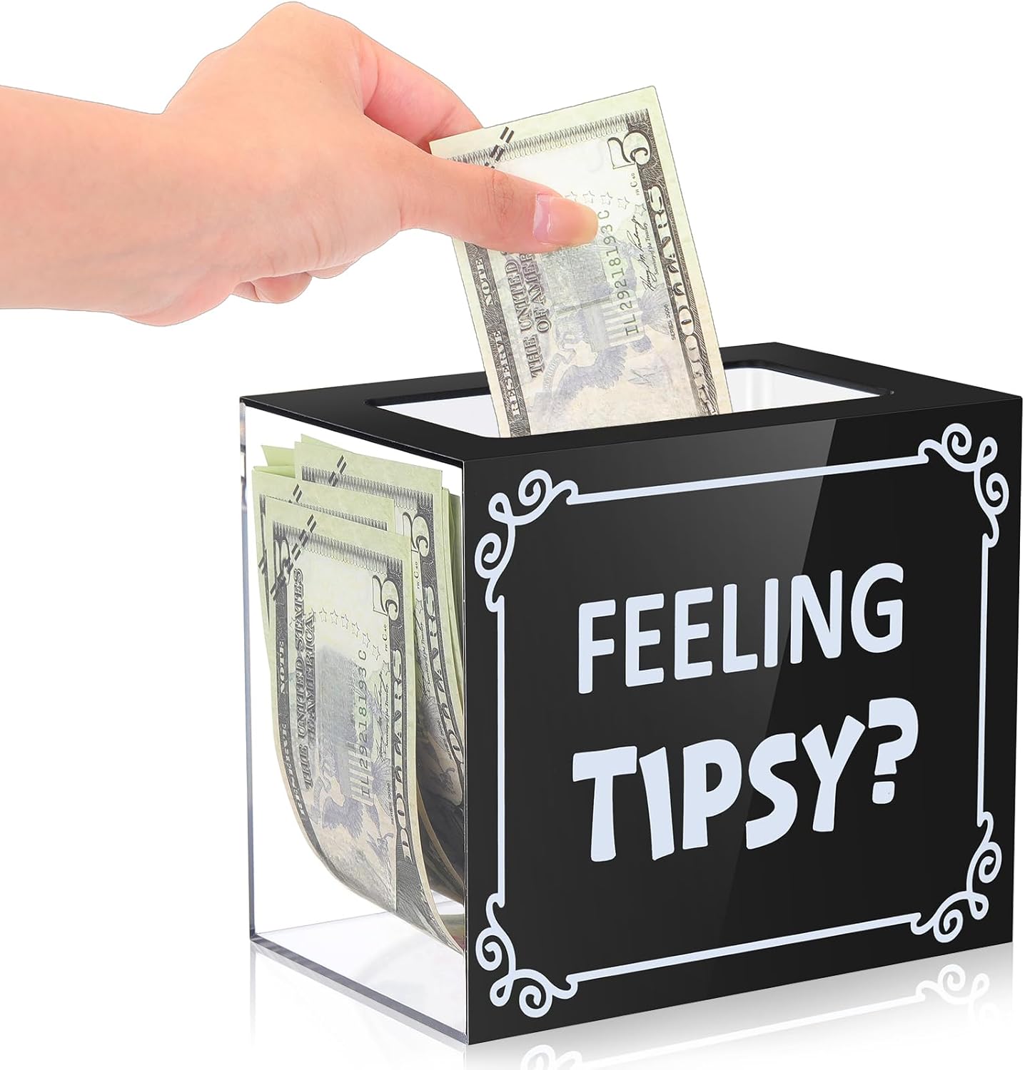 Amazon.com : DoubleFill Acrylic Tip Collection Jar Box For Bartender ...