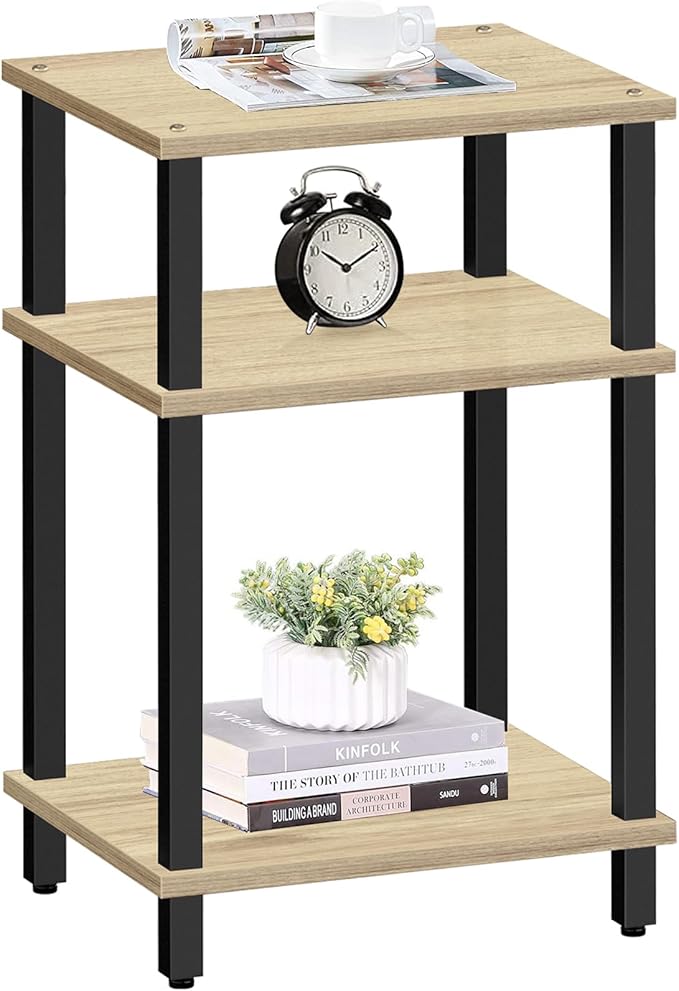 Amazon.com: TUTOTAK End Table, Side Table, Nightstand, 3-Tier Storage ...