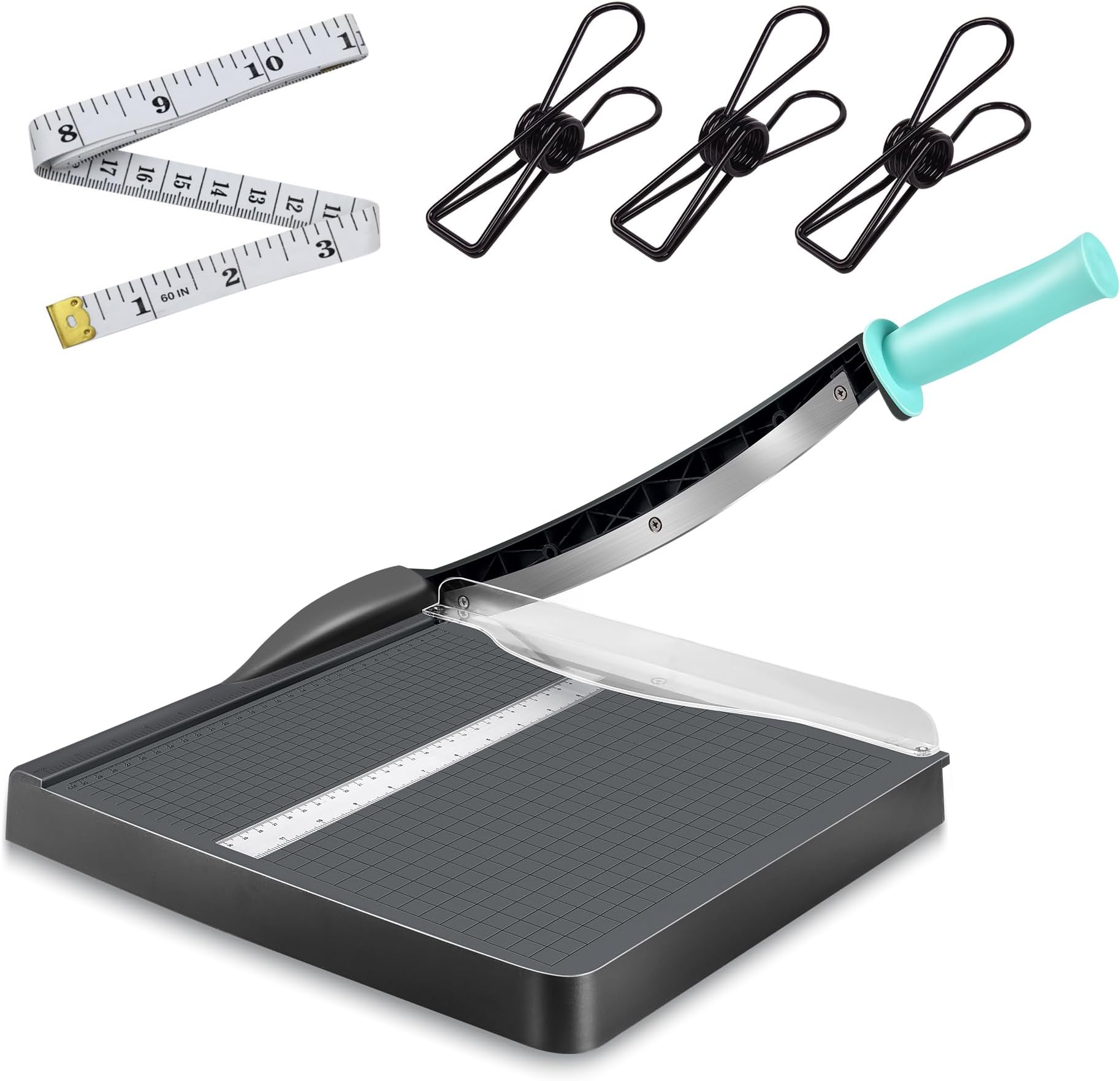 Amazon.com : Paper Cutter, 12" Cut Length Guillotine Trimmer, Paper ...