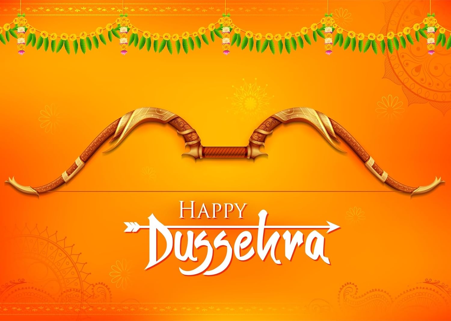 Amazon.com : CORFOTO 5x4ft Fabric Happy Dussehra Backdrop for ...