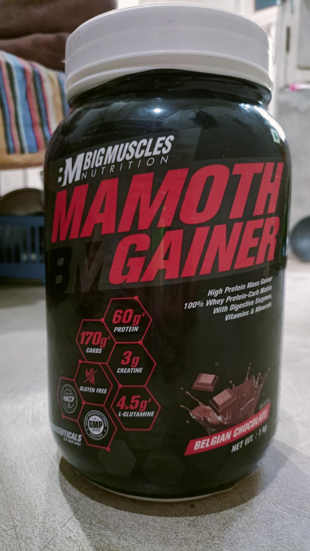 Bigmuscles Nutrition Mamoth Gainer [Cookie & Cream, 3Kg] | with ...