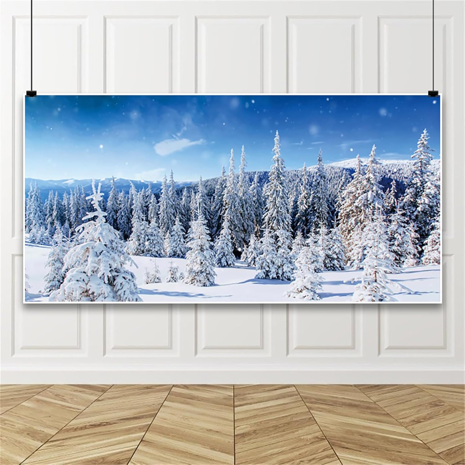 Bovlleetd 20x10ft Winter Forest Backdrop Extra Large Outdoor White Snow ...