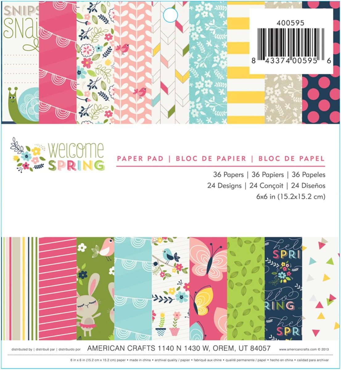 Amazon.com: American Crafts 36 Sheets Imaginisce Welcome Spring Paper ...