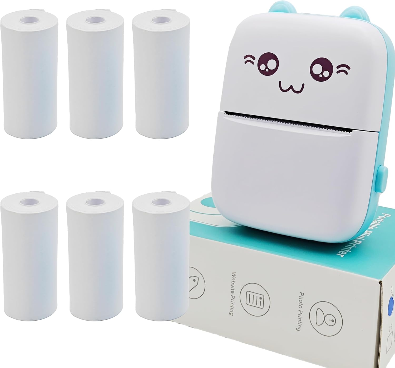 Amazon.com: Zplumestarxx Mini Portable Small Printer Paper 6 Rolls ...